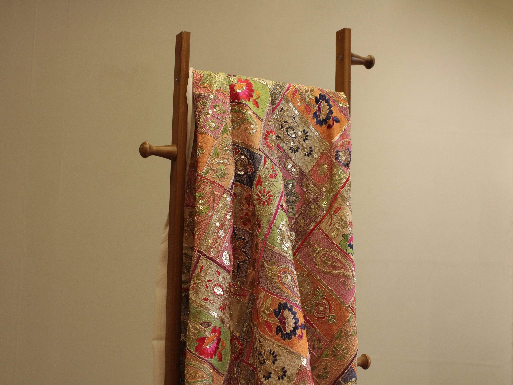 Celestial Threads: Georgette Multi Thread Work fabric - M'Foks